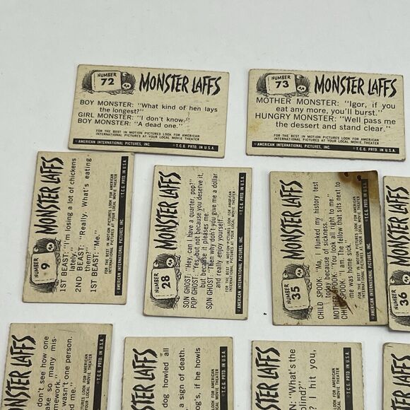 Topps | Toys | Vintage 96s Monster Laffs Lot Of 16 Cards Topps ...